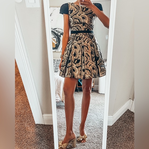 Anthropologie | Dresses | Hunter Dixon Anthropologie Black And Gold ...